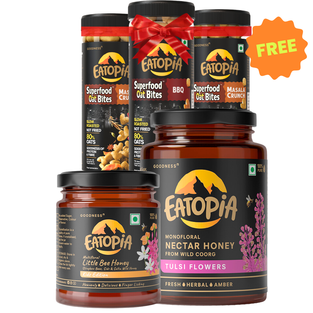 Immunity Powerhouse Honey | Tulsi Flower + Stingless Little Bee (Combo – Eatopia