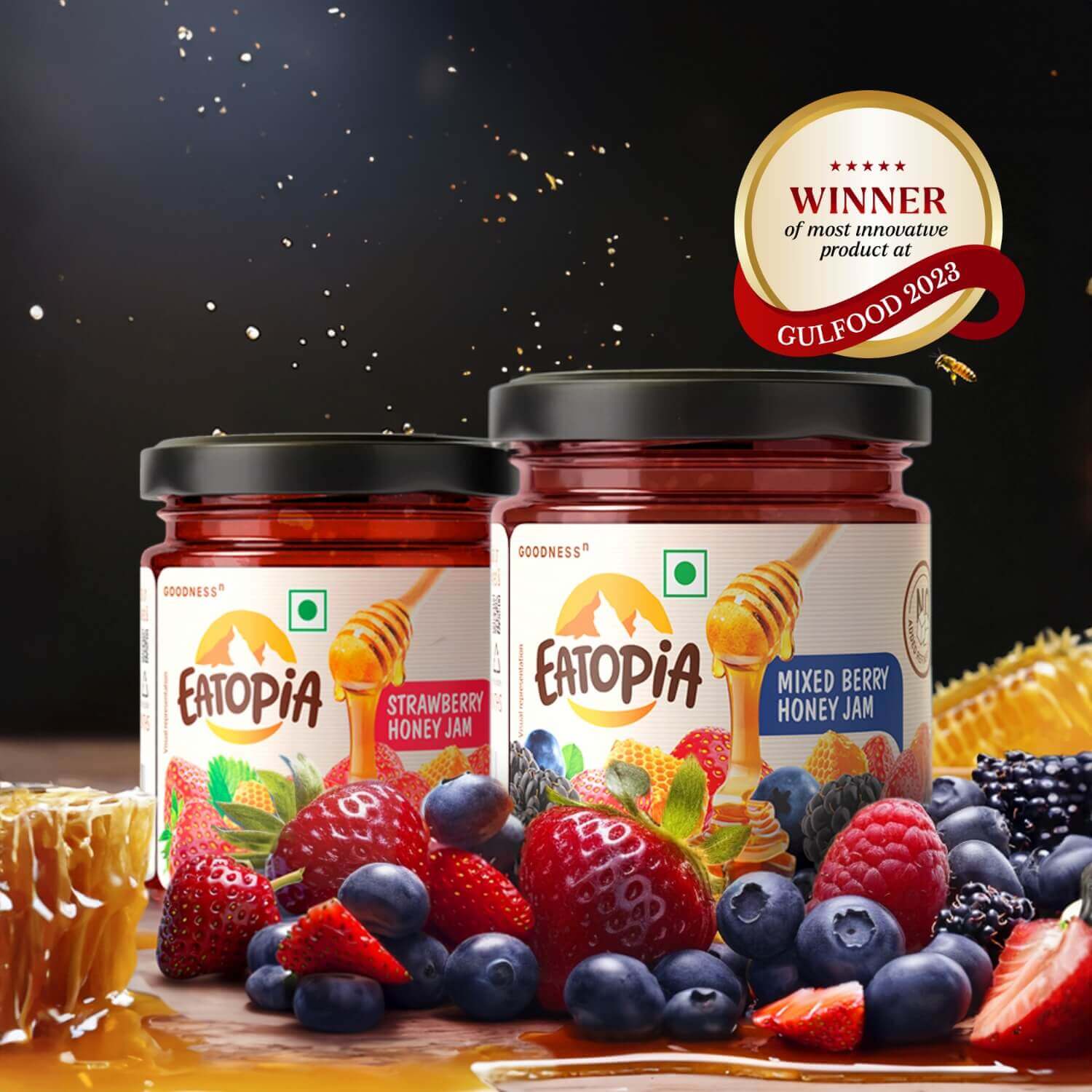 Real Fruit Honey Jam | No added preservatives, sugar Mixberry and Stra ...